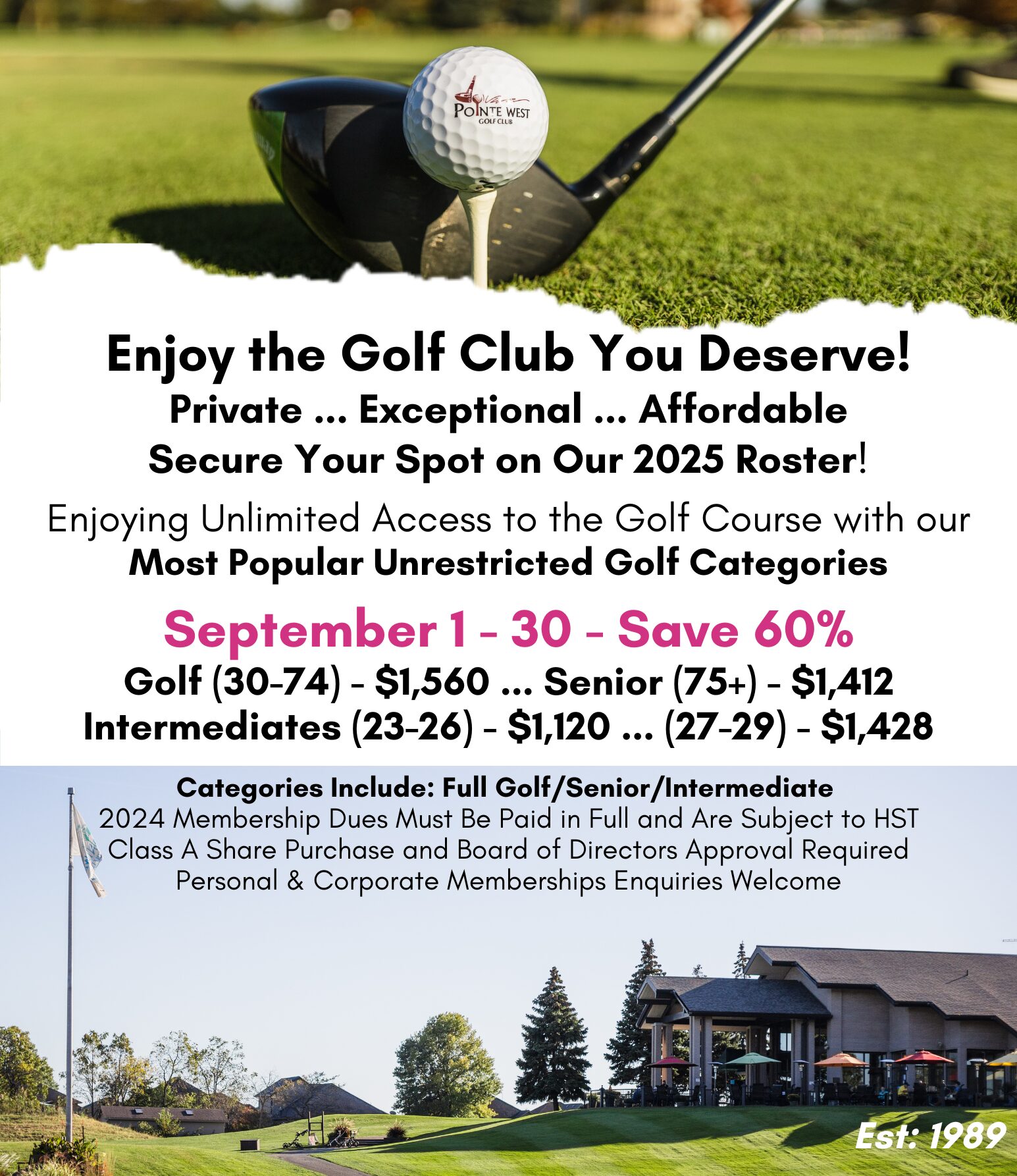 Membership - Pointe West Golf Club